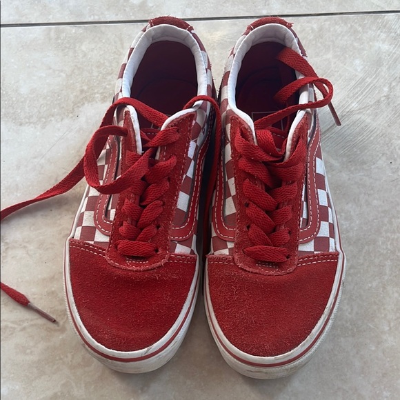 Vans | Shoes | Vans Red And White Canvas Sneakers Casual Lowtop | Poshmark